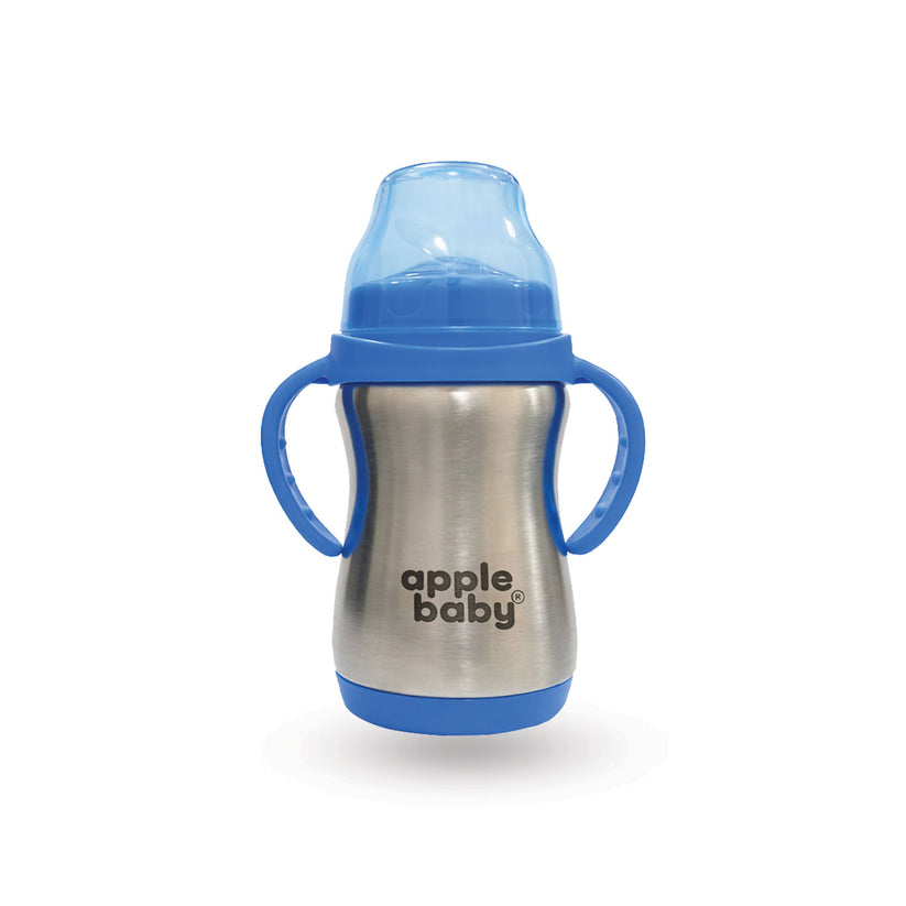 Apple Baby Stainless Steel Feeding Bottle & Sipper with Nipple + Spout ...